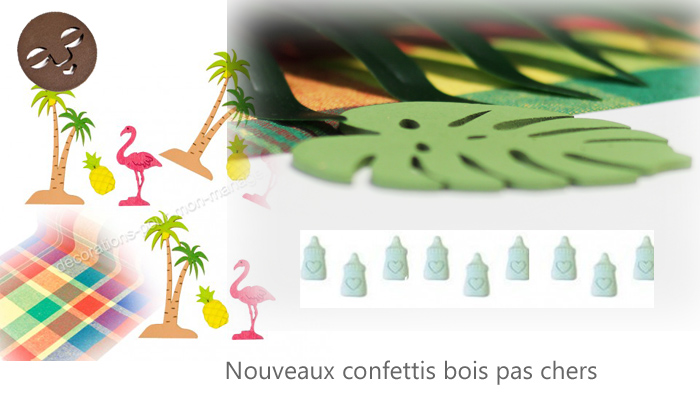 Nouveaux confettis décos en bois et résine – Décorations pour un mariage